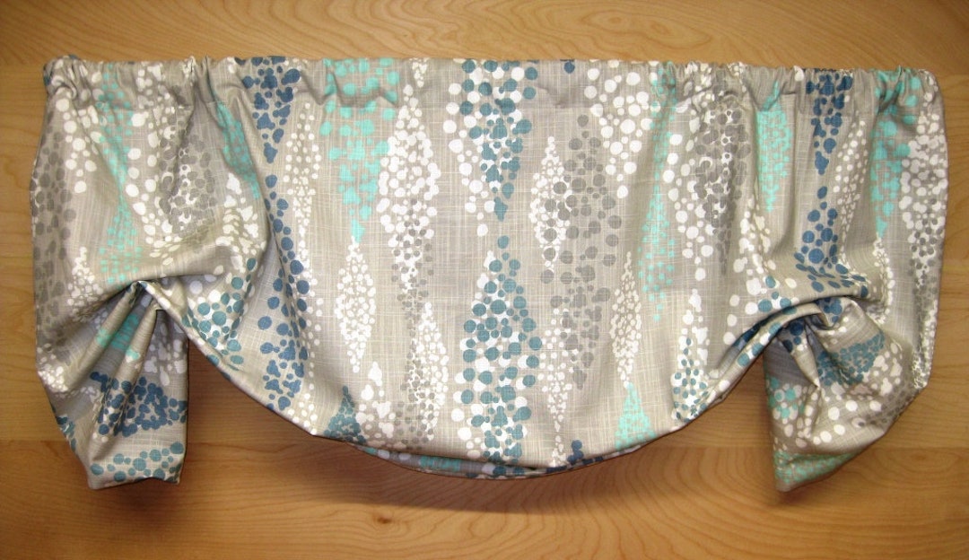 Gathered Mock Faux Roman Rod Pocket Valance Curtain Window Treatment in ...