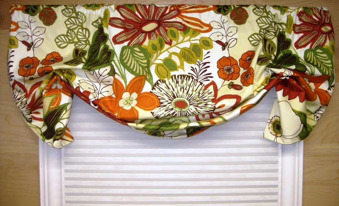 Valance Ready to Ship! Gathered Rod Pocket Mock/faux Roman Window ...