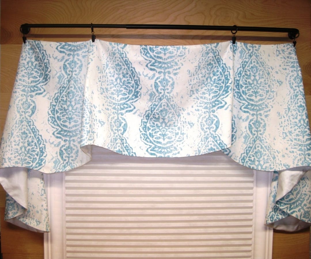 Valance! Sterling Pleated Layered Window Treatment in Premier Prints ...