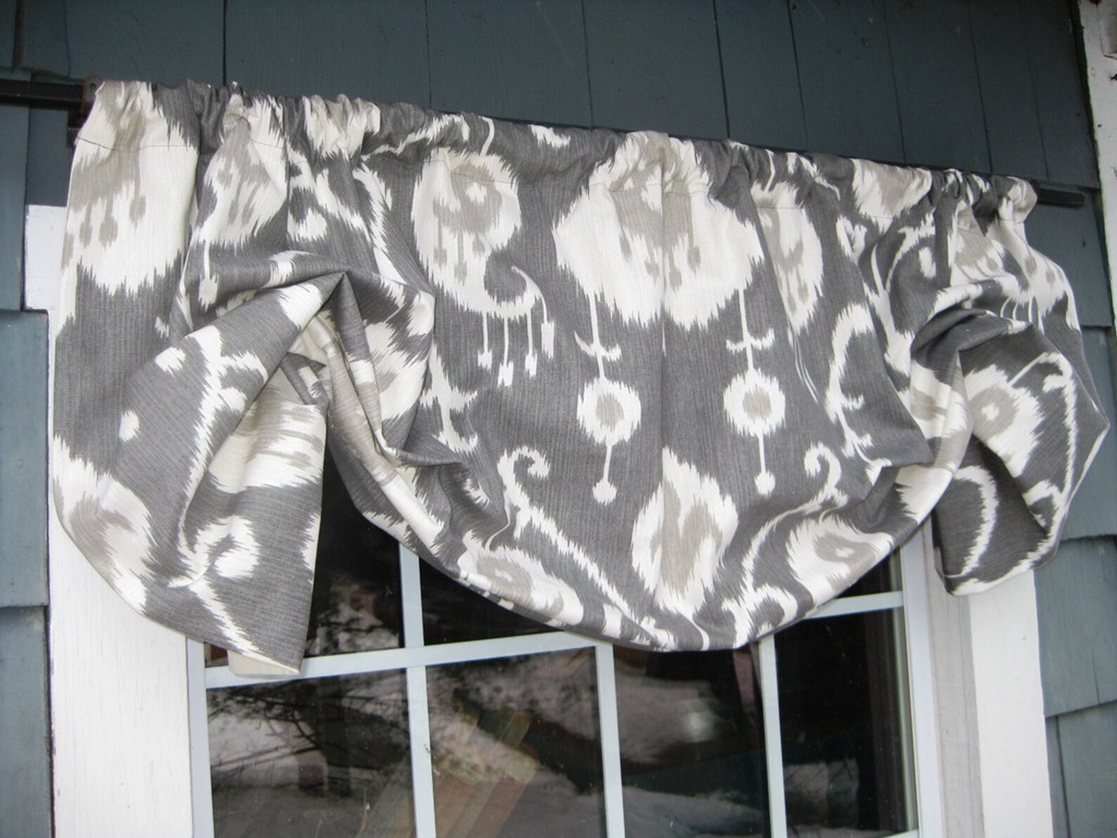 Valance Gathered Mock Roman Rod Pocket Window Treatment in Magnolia ...