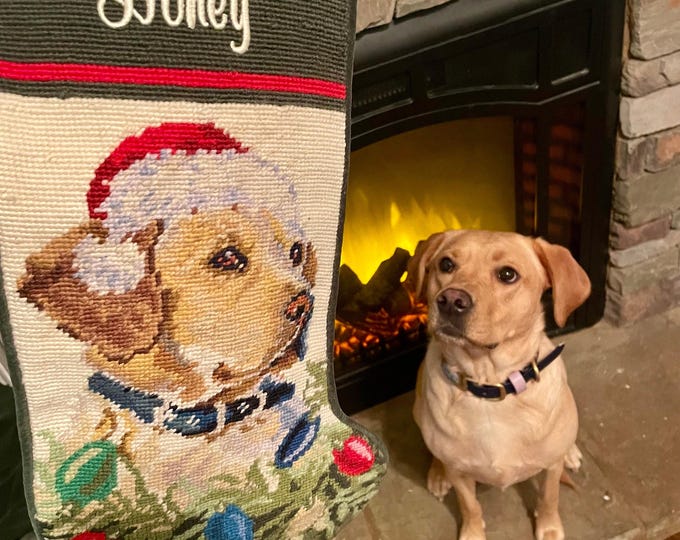 Yellow Lab Christmas Stocking, Yellow Labrador Christmas Stocking ...