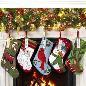 Vintage Inspired Hooked Christmas Stockings Classic Charm for Festive ...