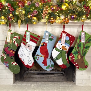 Vintage Inspired Hooked Christmas Stockings - Classic Charm for Festive ...