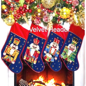 Nutcracker Personalized Needlepoint Christmas Stockings With Velvet Headers - A Festive Custom ...