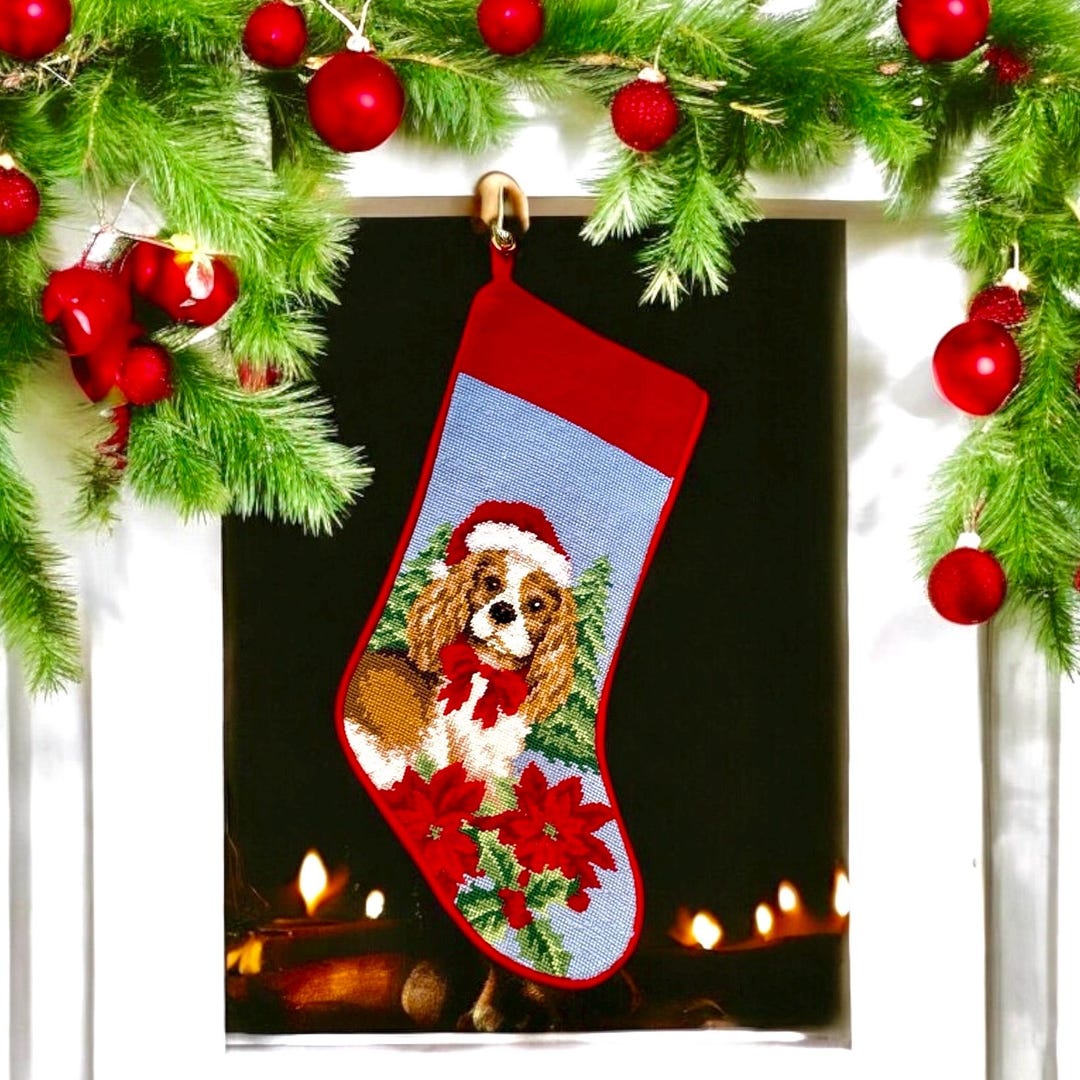 Cavalier King Charles Blenheim Dog Christmas Stocking, Personalized ...