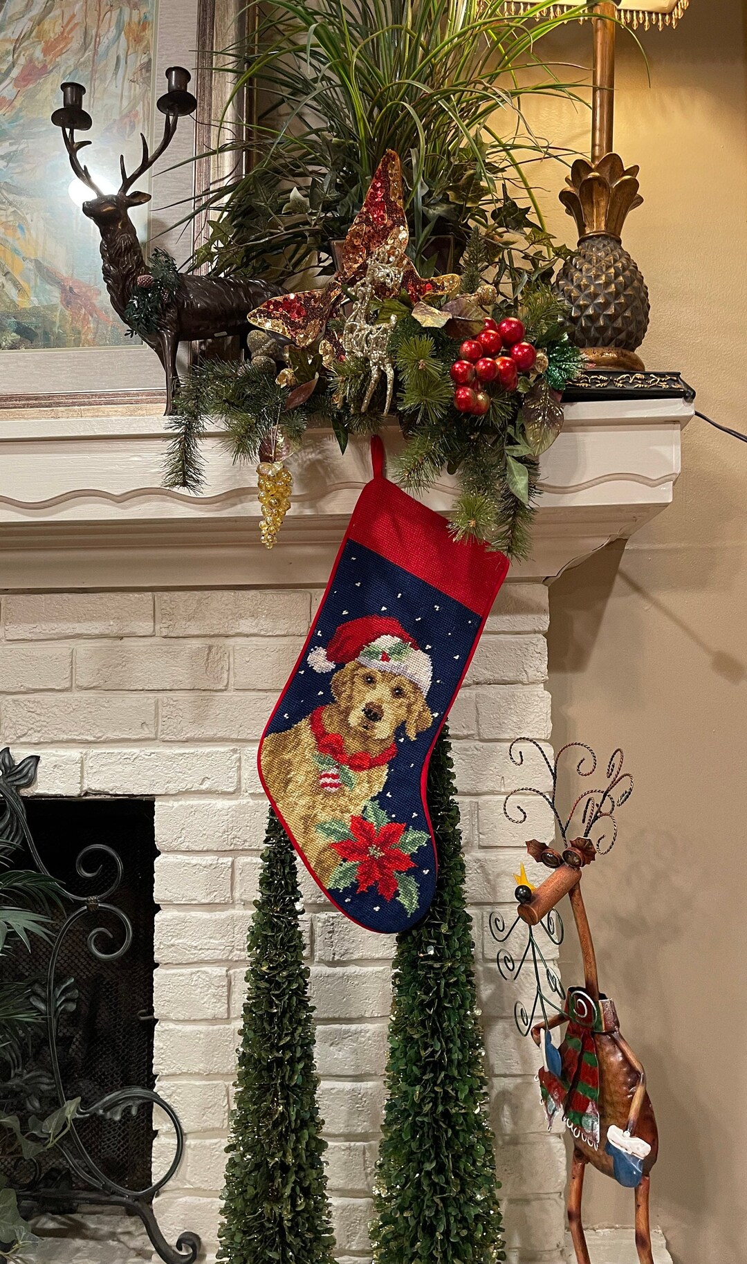 Golden Retriever Christmas Stockings Personalized Needlepoint - Etsy