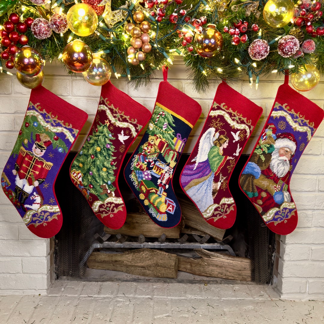 Personalized Needlepoint Christmas Stockings, Monogrammed Family ...