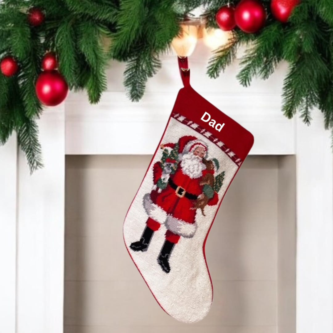 Personalized Christmas Stocking for Kids | Needlepoint Stocking With ...