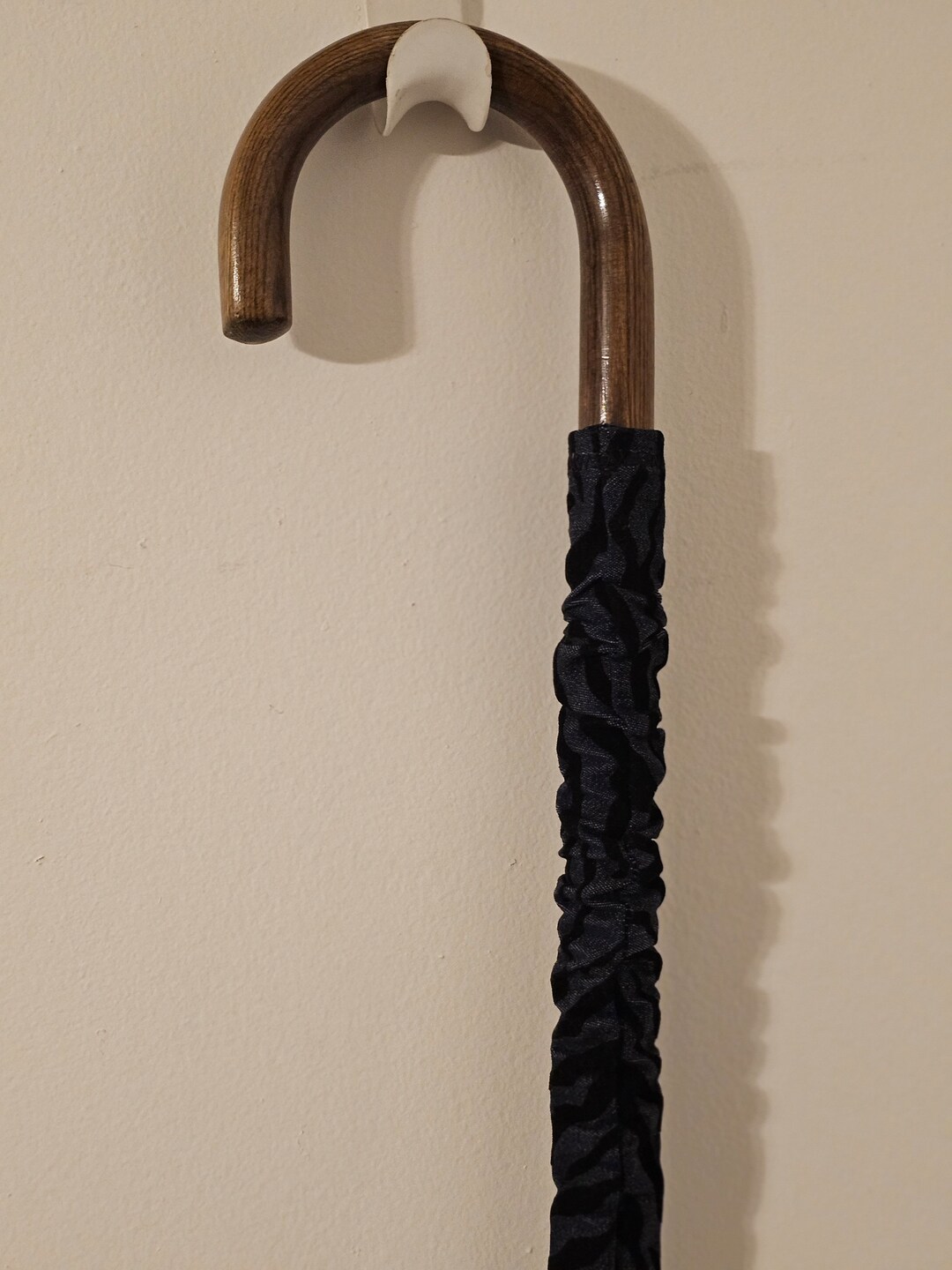 Blue Denim Zebra Print CANE COZY A Removable Fabric Walking Cane Cover ...