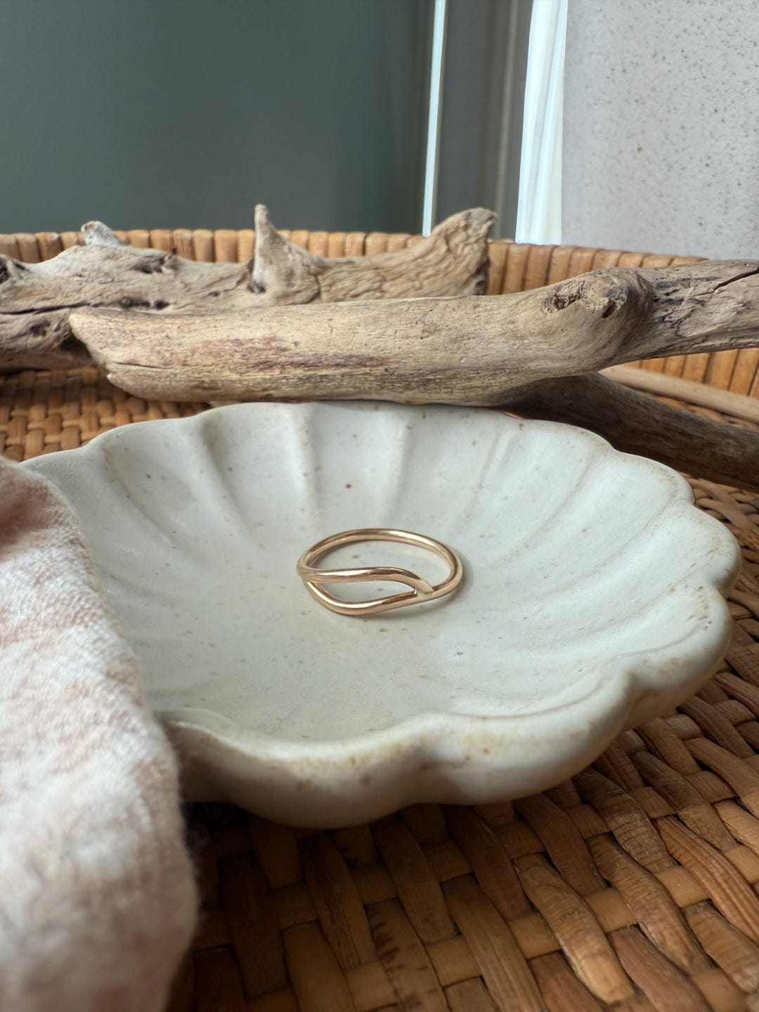 Gold Fill Wave Ring – Dainty Handmade Ocean-inspired Ring, Minimalist ...