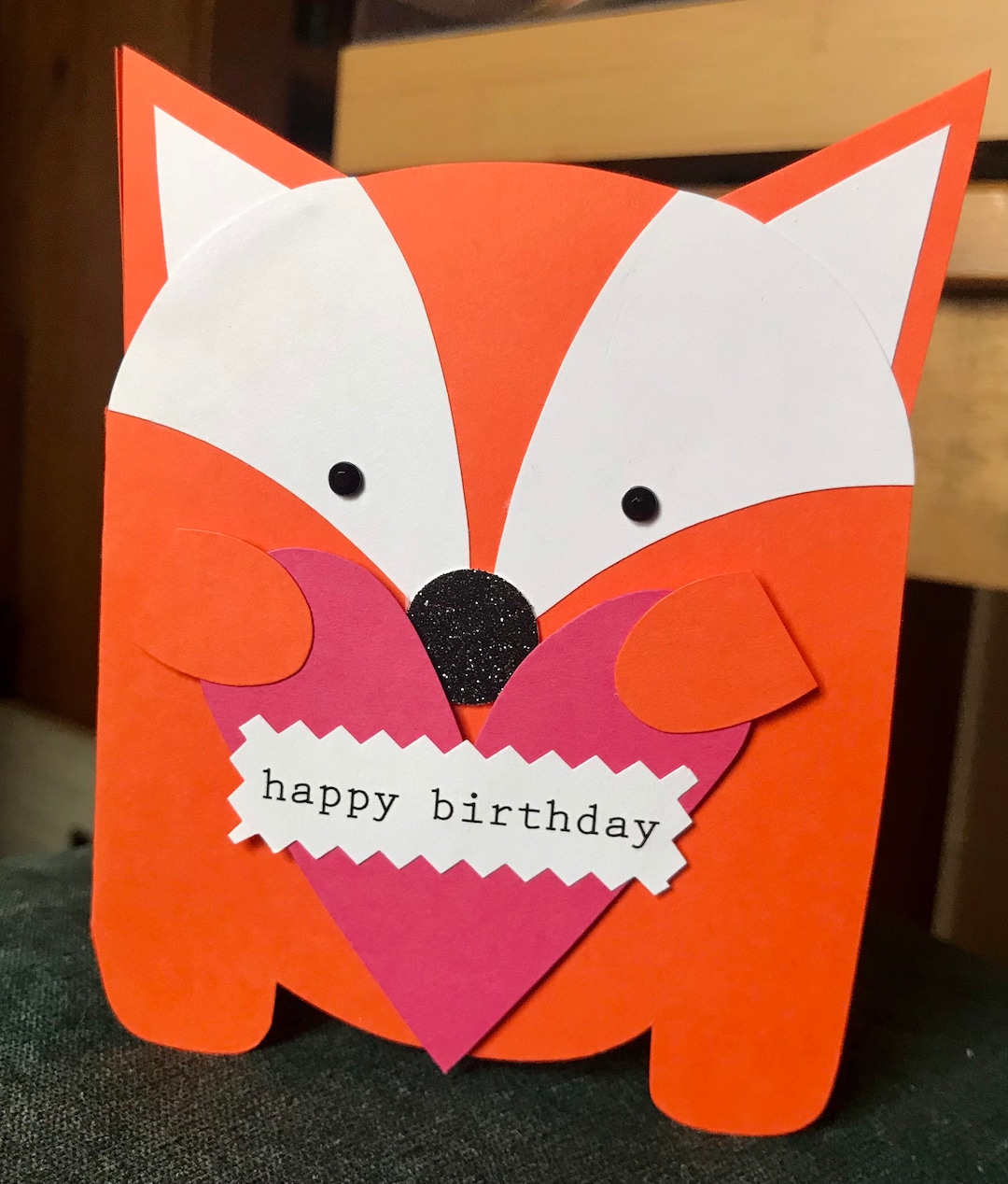 Handmade Foxy Birthday Card - Etsy