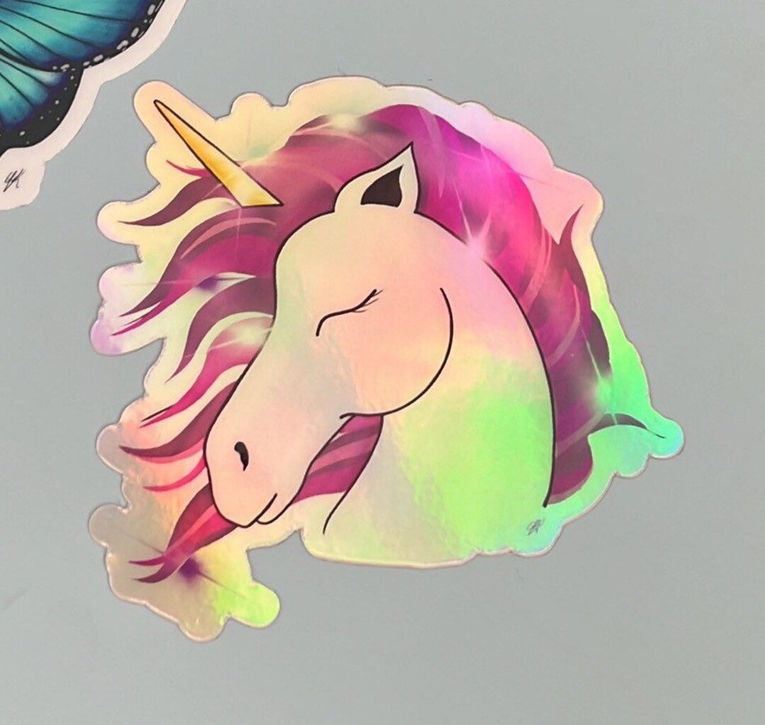 Unicorn Holographic Sticker - Etsy