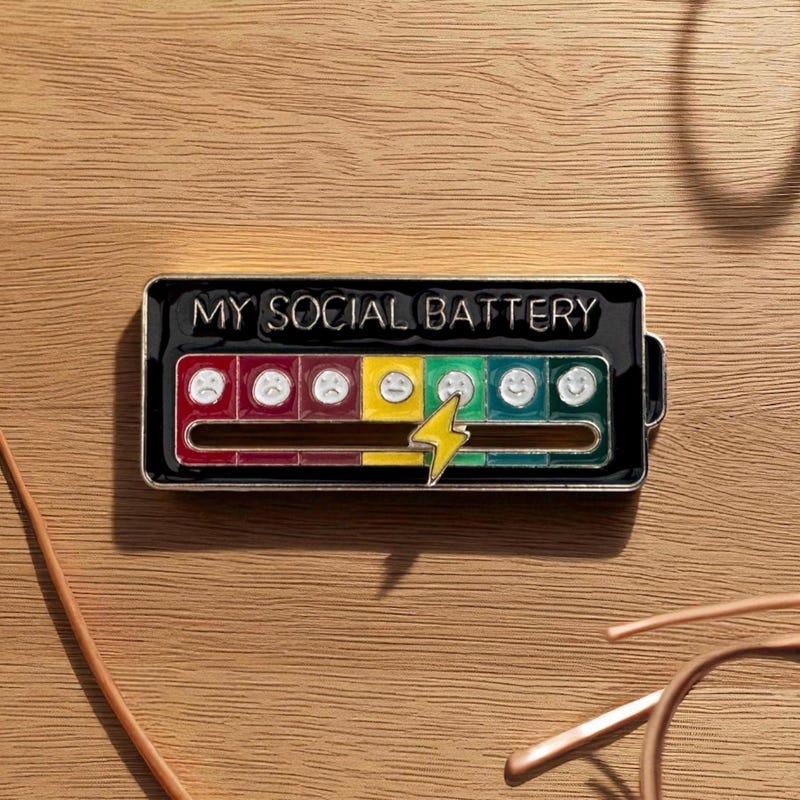 My Social Battery Pin - Etsy