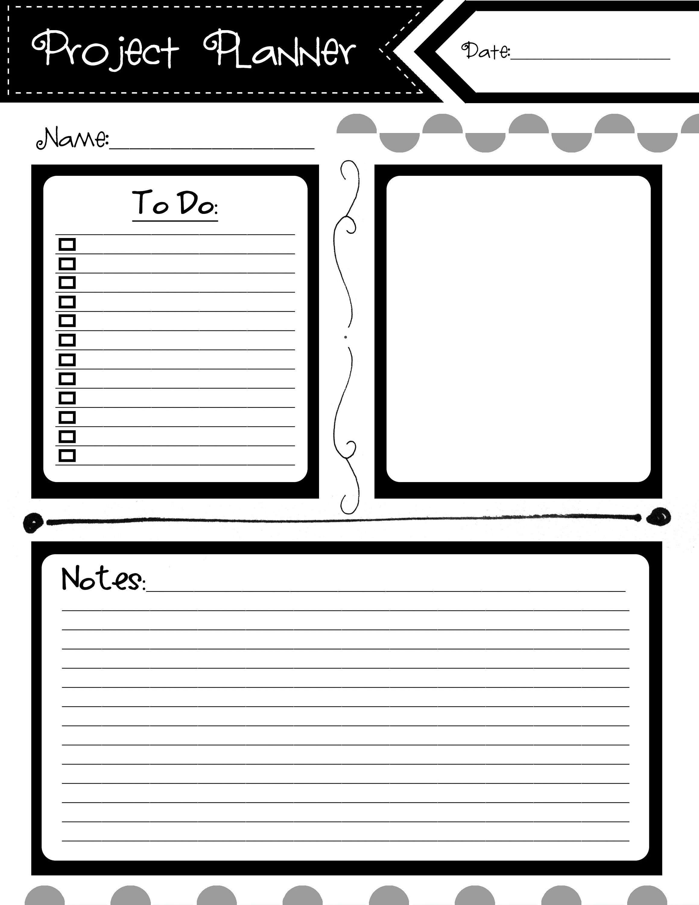 Printable Project Page A5 Planner Inserts Paper Calendars & Planners ...