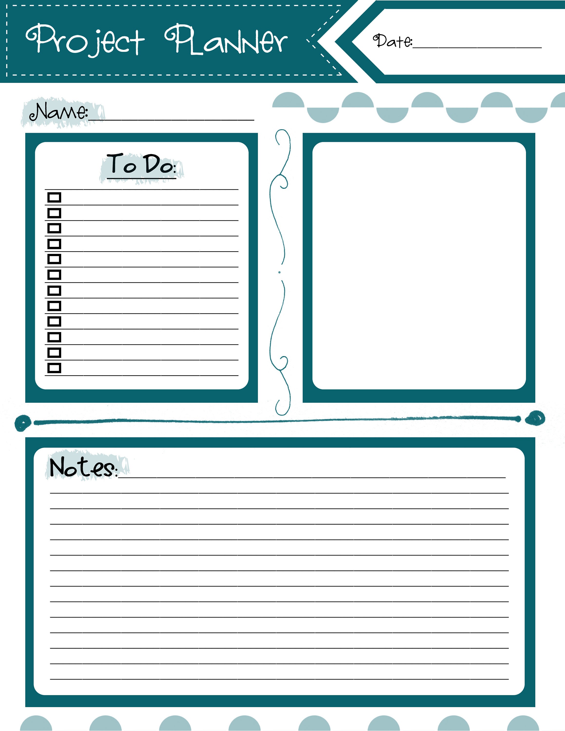 Project Planner Printable Page,digital Planner,instant Download ...