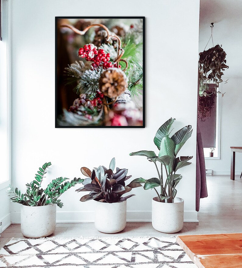 Christmas Holly Swag Printable Wall Art, Christmas Holly Swag, Still ...