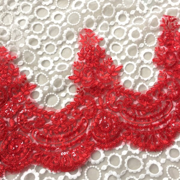 Red Lace Trim - Etsy