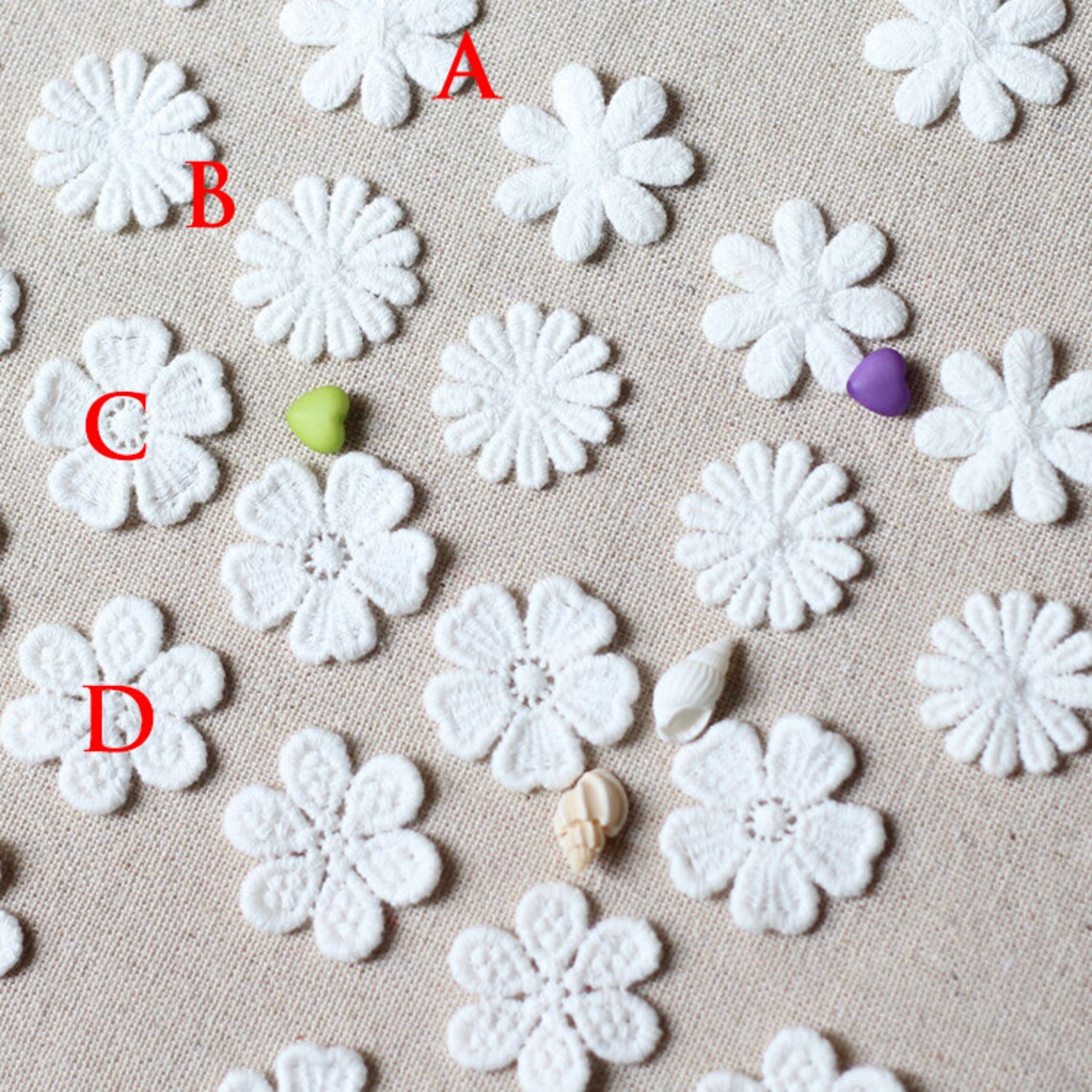Cotton Lace Applique, Flower Lace Applique, Kids Garment Applique, off ...
