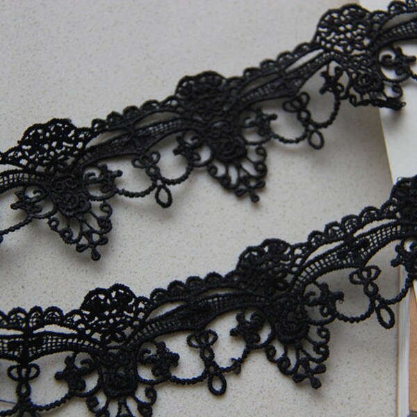 Black Lace Trim - Etsy