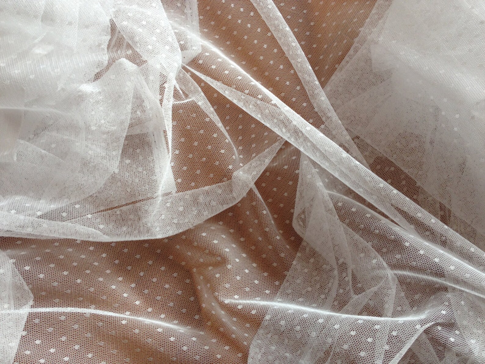 Gathered Swiss Dot Veil Fabric Soft Polka dot Tulle Fabric | Etsy