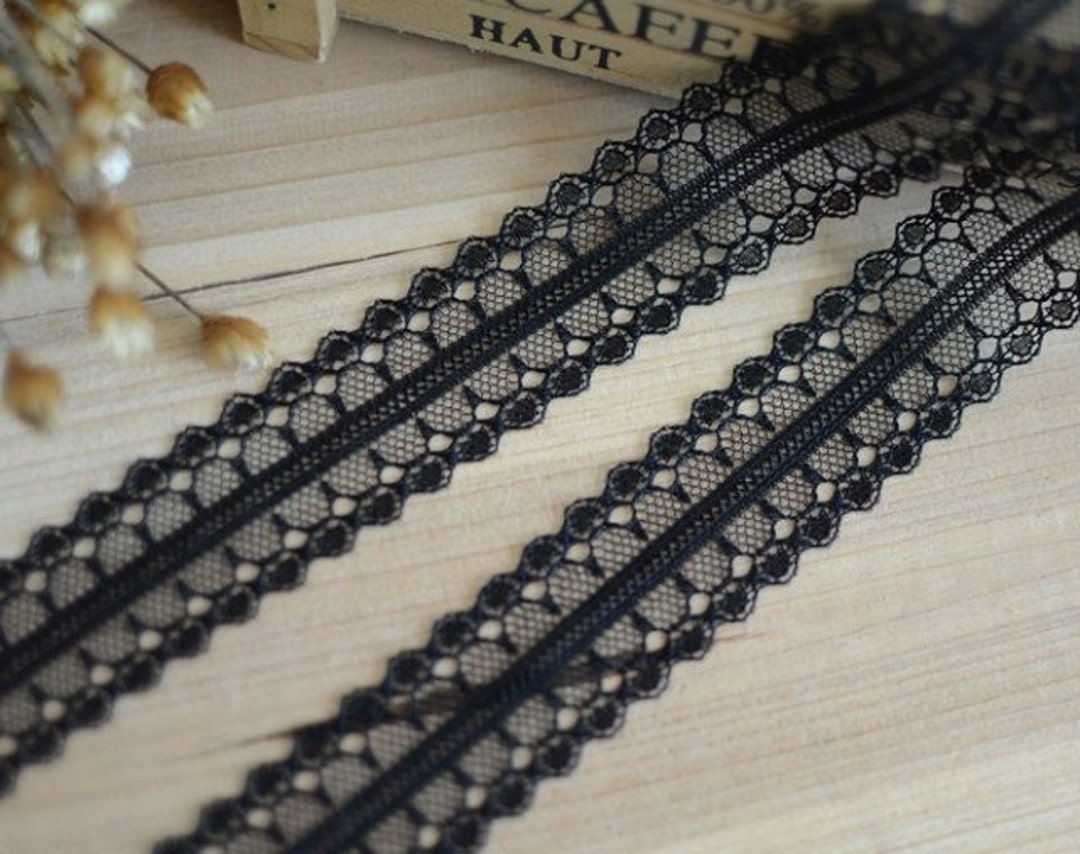 10 Yards & 2.5cm Width Handmade DIY Non-stretch Lace Trim, Raschel Lace ...