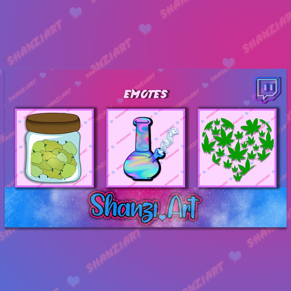 Weed Emotes Twitch Stream Discord - Etsy