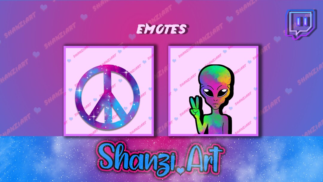 Alien and Peace Emotes | Twitch | Digital Sticker | Stream | Discord - Etsy