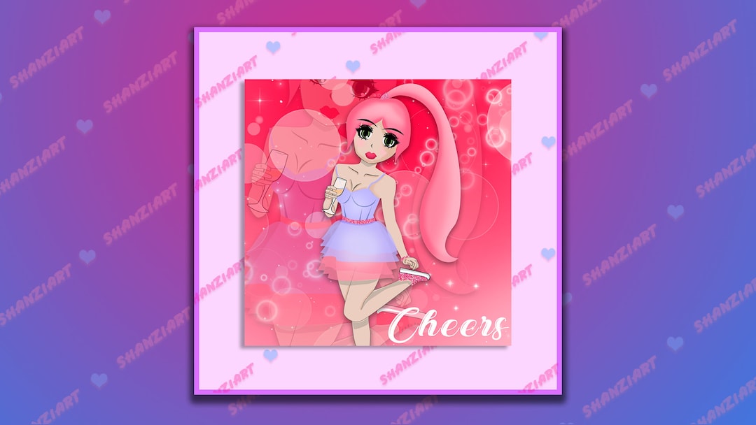 Pink Anime Style Girl | Digital Download | Wall Art - Etsy