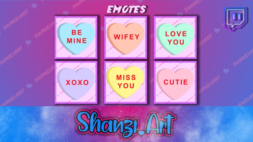 Candy Heart Emotes - Etsy