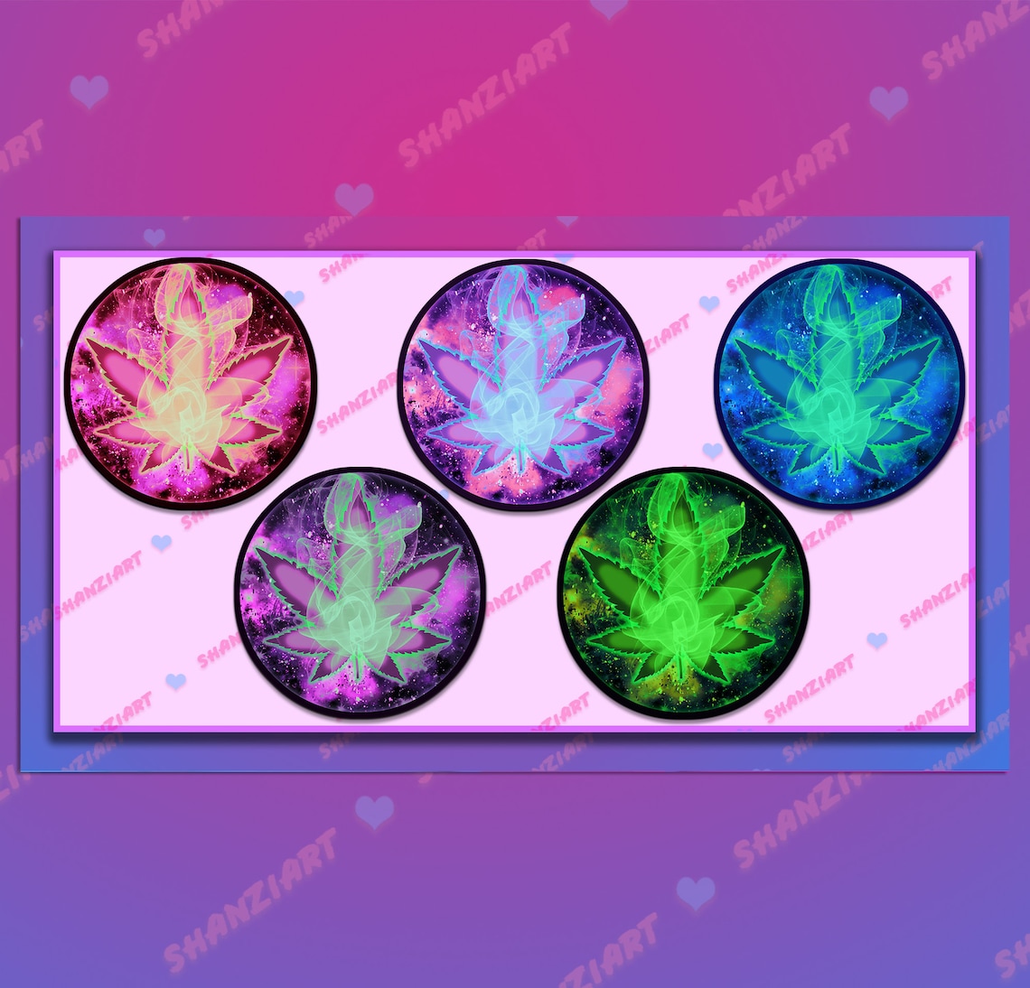 Digital Art Circle Clipart Weed Leaf Logo Background - Etsy