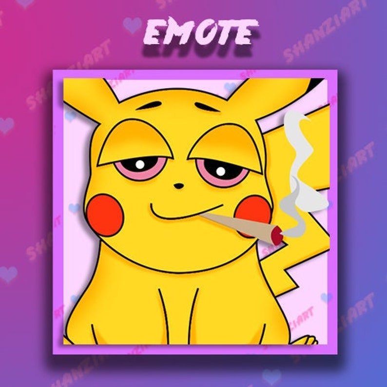 Stoned Pikachu Emote | Twitch, Discord (digital Download) - Etsy