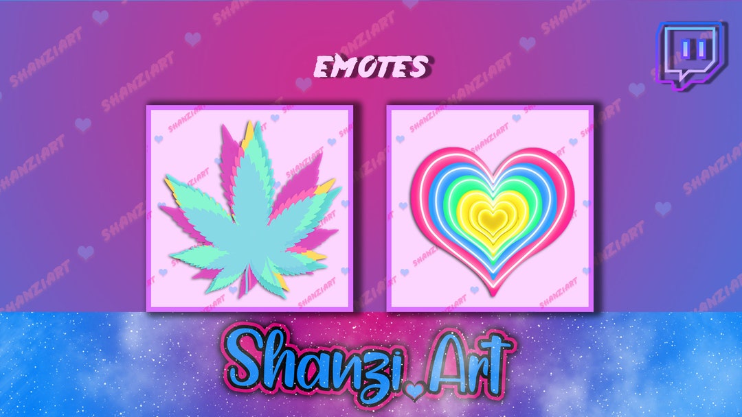 Emotes Weed Leaf Heart - Etsy