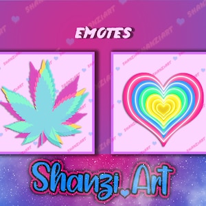 Emotes Weed Leaf Heart - Etsy