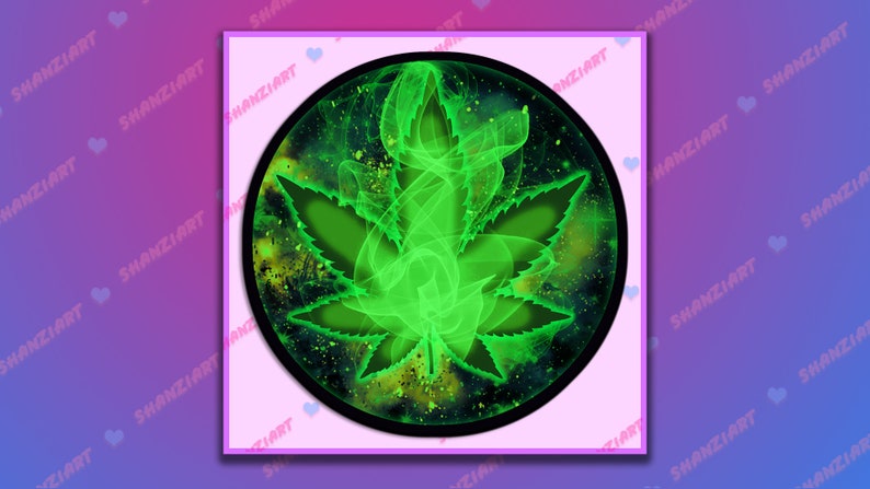 Digital Art Circle Clipart Weed Leaf Logo Background - Etsy