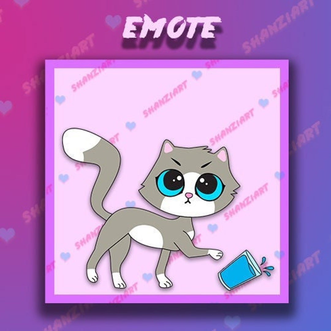 Gif | Cat Tipping Over Glass of Water | Animated Emote - Etsy