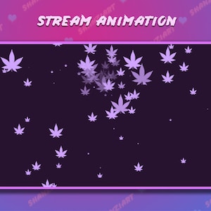 Animated Weed Leaves in Purple - Etsy