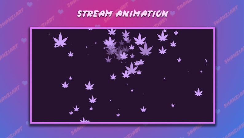 Animated Weed Leaves in Purple - Etsy