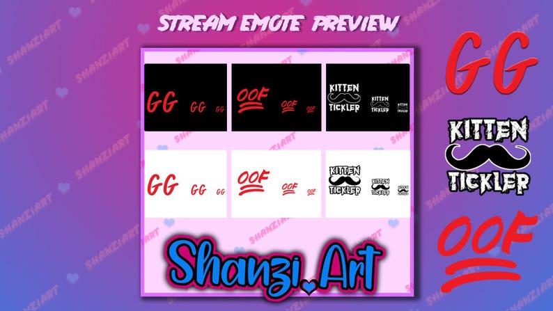 Simple Emotes | Twitch | Discord | Stream | Digital Sticker | Oof | GG ...