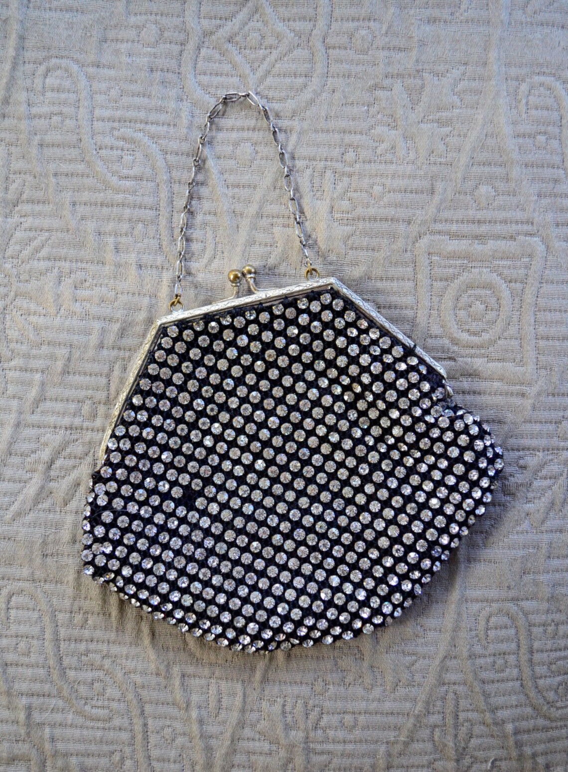 1920s Evening Purse ~rhinestone Embellished Evening Purse~ Double Frame ...