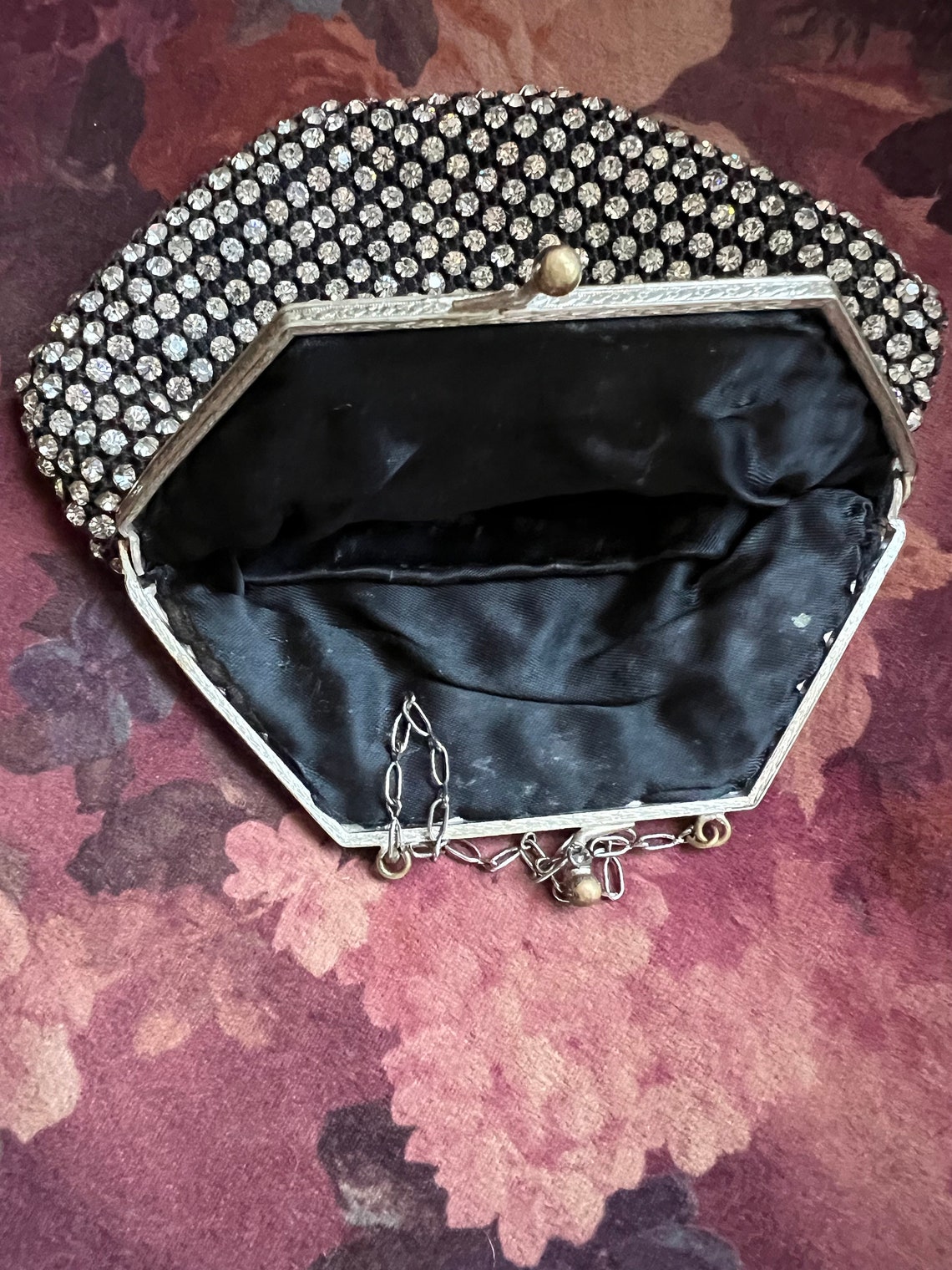 1920s Evening Purse ~rhinestone Embellished Evening Purse~ Double Frame ...