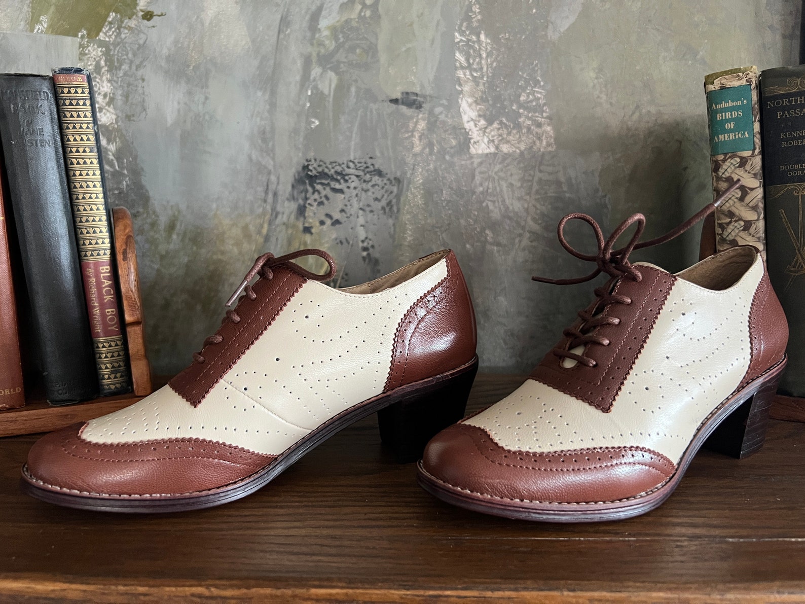 Retro Repro 1940s-style Brown and Cream Spectator Oxfords Size 6M - Etsy