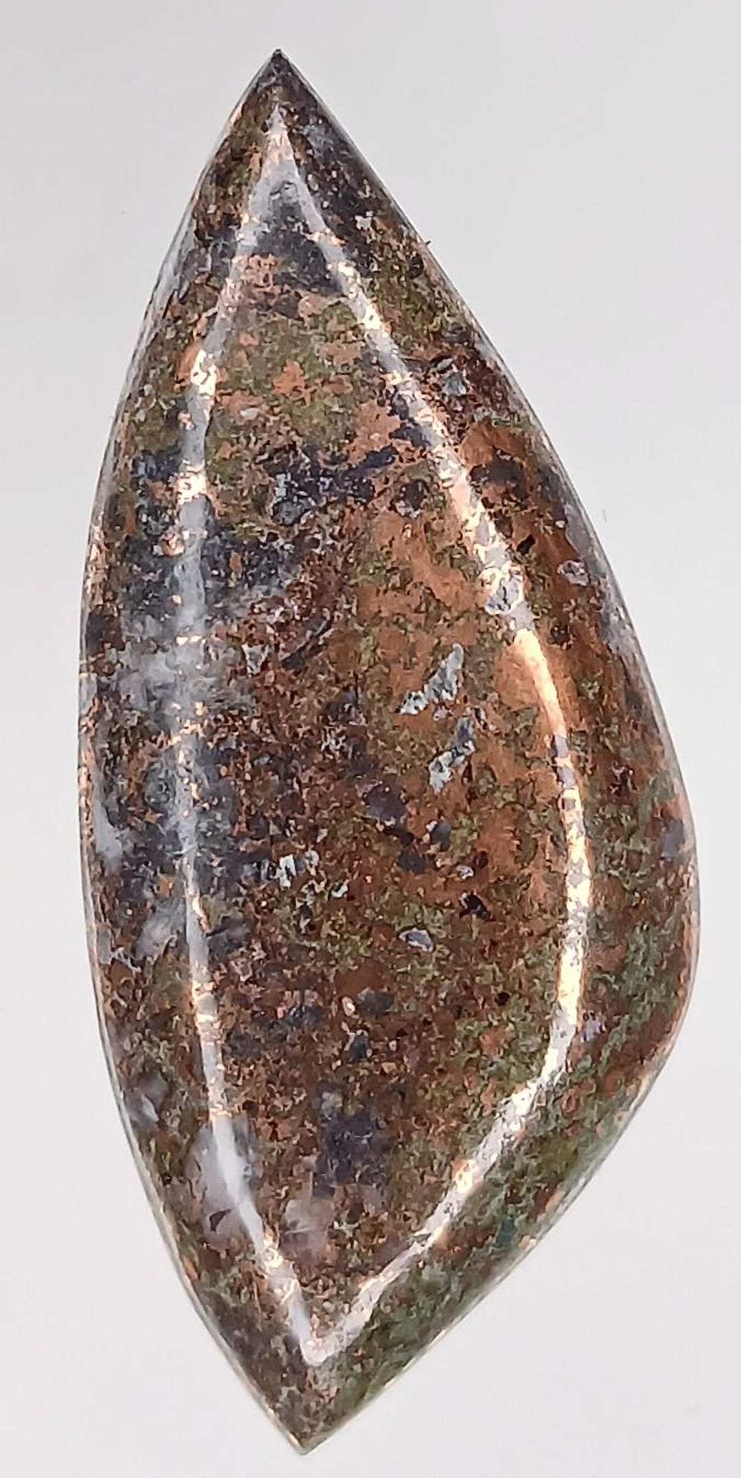 Native Copper in Epidote and Quartz Designer Freeform Gemstone Cabochon ...