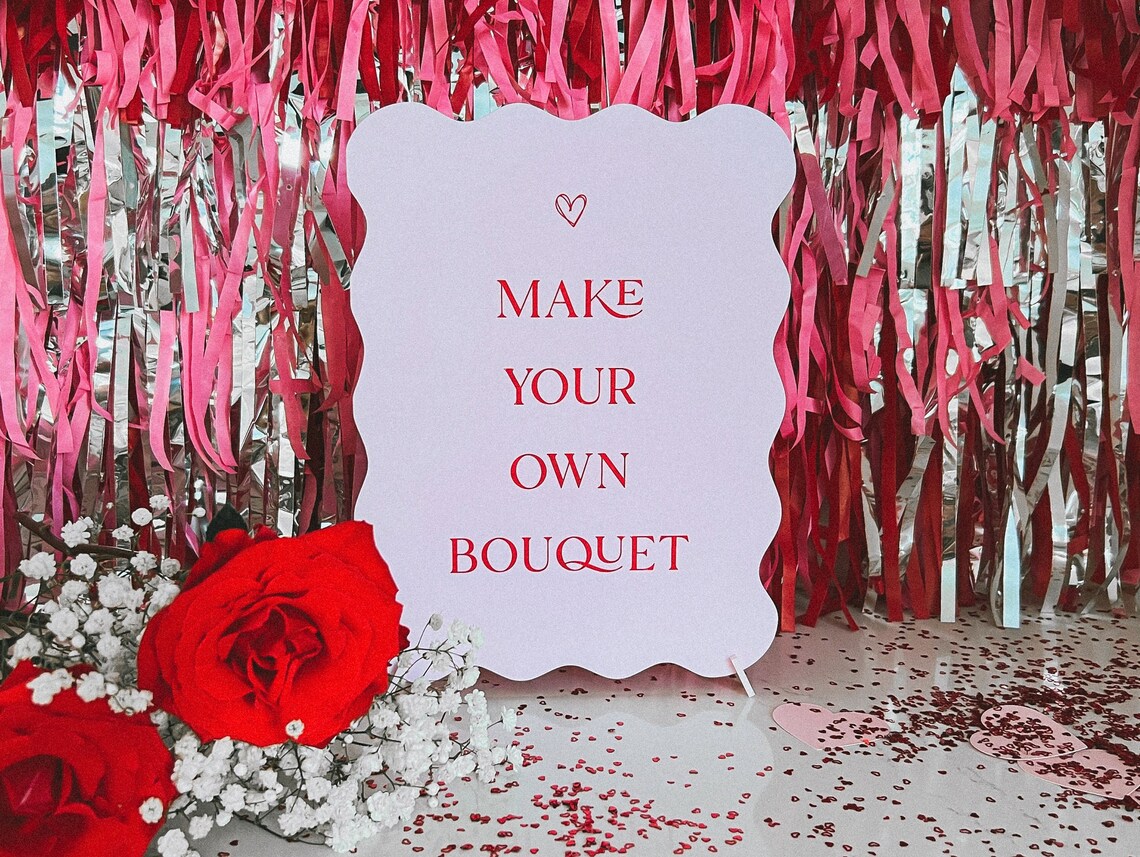 Make Your Own Bouquet Acrylic Table Sign Valentine's Day Table Decor ...