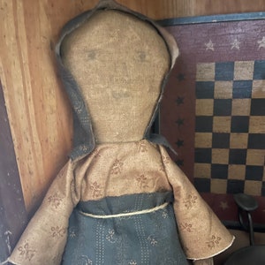 Primitive Drawn Face Rag Prairie Doll - Etsy