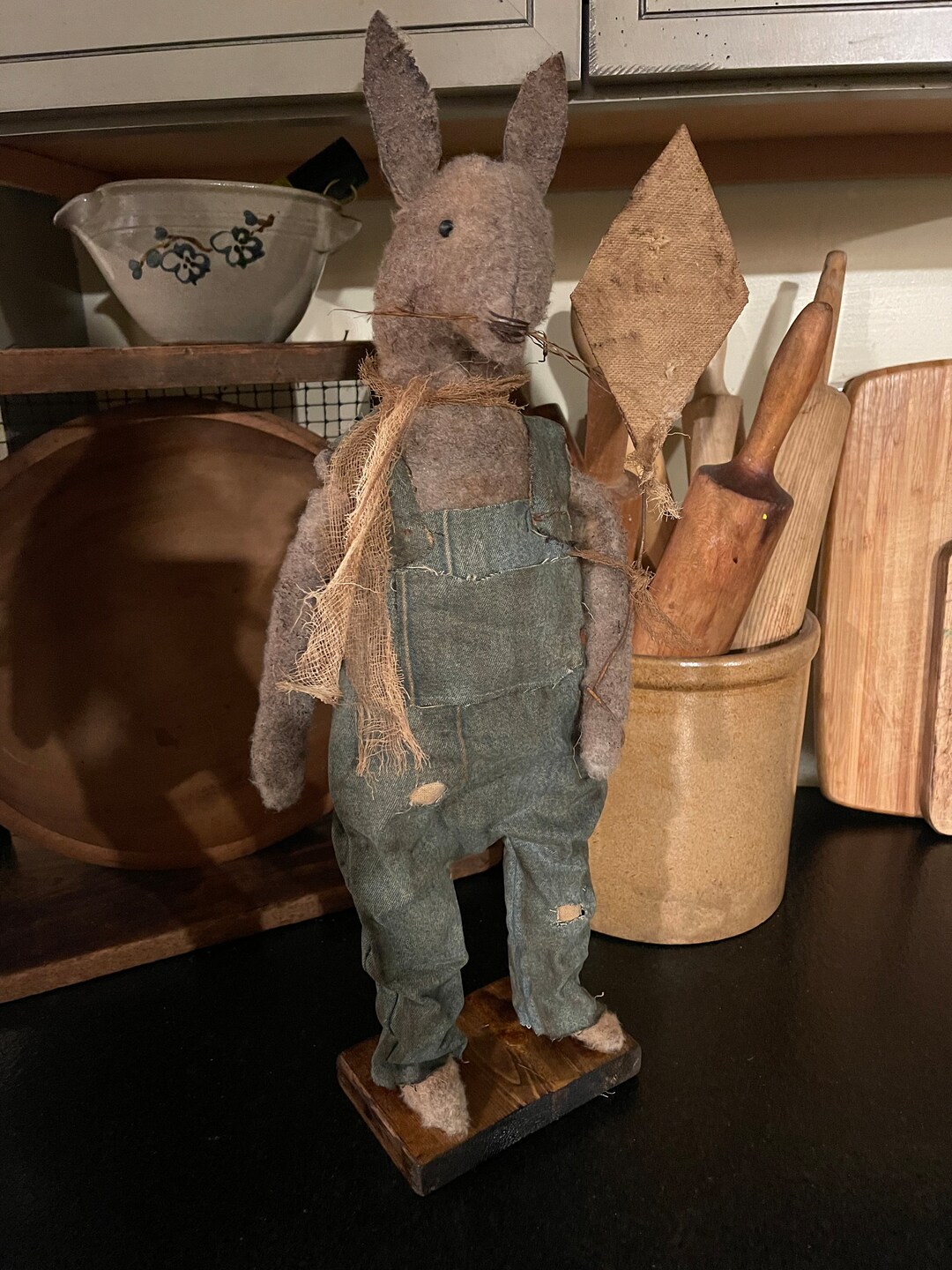 Primitive Bunny With Kite/repairs - Etsy