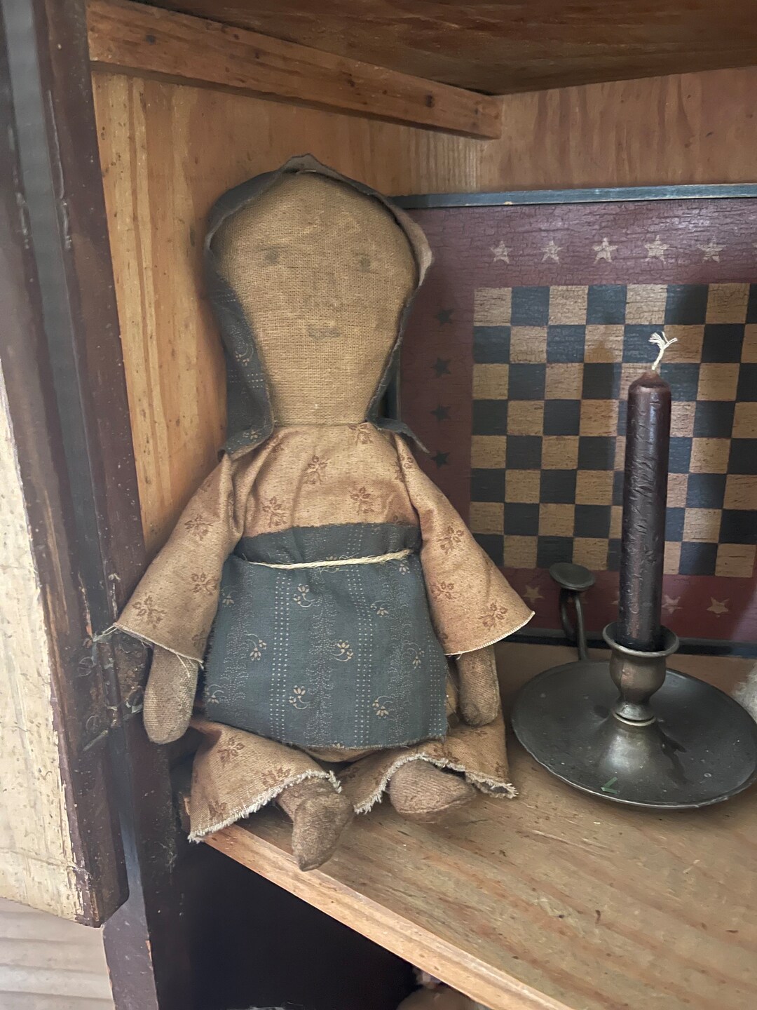 Primitive Drawn Face Rag Prairie Doll - Etsy