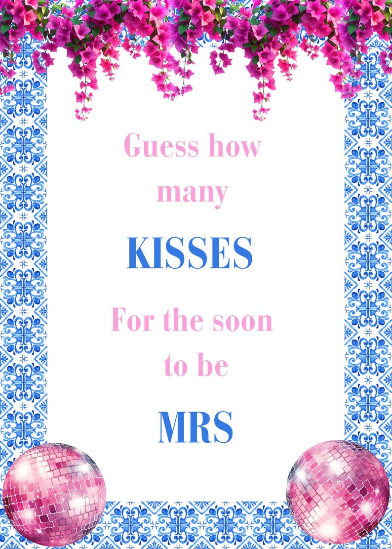 Guess How Many Kisses Signage for Bridal Shower - Etsy