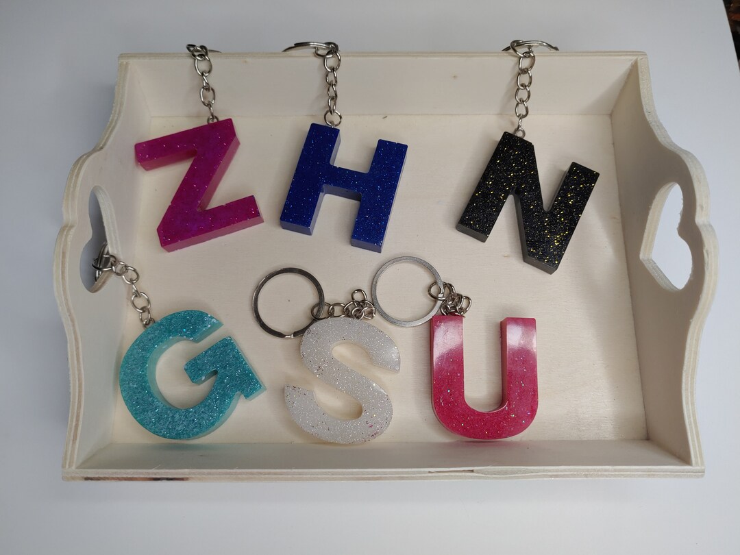 Custom Sparkle Initial Keychain | Letter Keychain | Glitter Keychain - Etsy