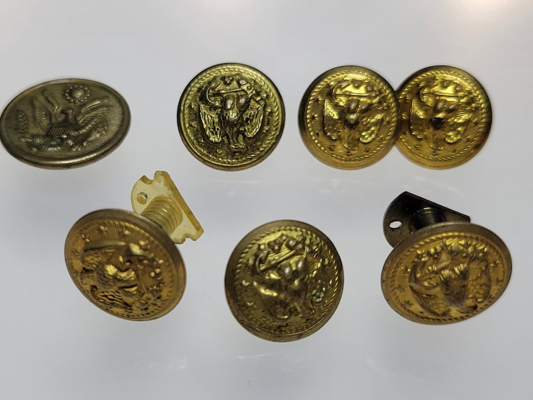 3 Vintage US Navy Screw Back Uniform Button Eagle Trademark WC 1812 & 2 ...