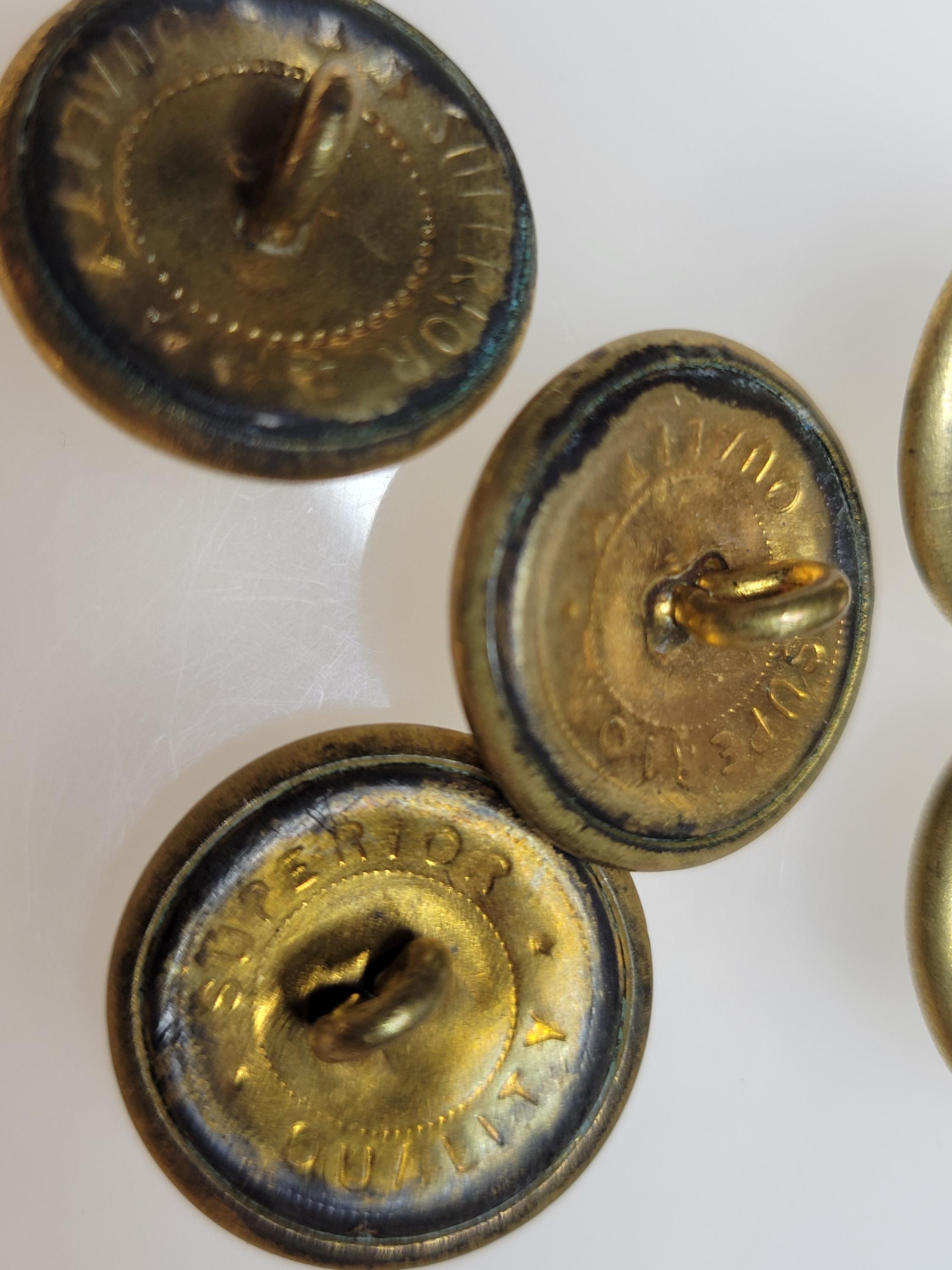 6 Vintage Military Buttons Superior Quality Eagle Anchor Stars - Etsy